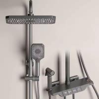 China Lizhen-Hwa.Con Bathroom Shower System Hot Cold Water 4 Functions Rainfall Shower Head for sale