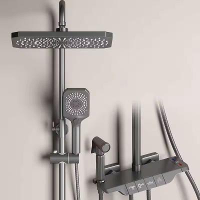 China Lizhen-Hwa.Con Bathroom Shower System Hot Cold Water 4 Functions Rainfall Shower Head for sale