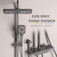 China Lizhen-Hwa.Con Bathroom Shower System Hot Cold Water 4 Functions Rainfall Shower Head for sale