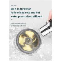 China Contemporary Style 360 Rotating Gold Fan Propeller Shower Head Set for High Pressure for sale