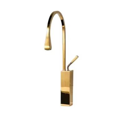 China Hot Cold Water Function Lizhen Hwa.Con Style Golden Design Basin Faucet for Bathroom for sale