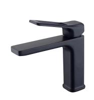 China Lizhen-Hwa.Con Black Brass Modern Matte Surface Single Hole Handle Basin Sink Mixer Taps for sale