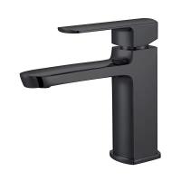 China Lizhen-Hwa.Con Black Brass Modern Matte Surface Single Hole Handle Basin Sink Mixer Taps for sale