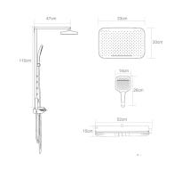 China LZ-Hwa.Vic Adjustable Square Thermostatic Hot And Cold Bathroom LED Light Piano Key Shower Mixer Set System Faucet Shower Set for sale