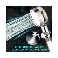 China Bathroom ABS 360 Degrees Rotating Turbo Fan And Filtered Water Saving Clear Shower Head With Handheld for sale