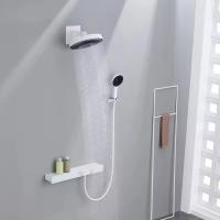 China Round Head Shower Faucet Set with Exposed Feature With Slide Bar Function Hot Cold Water for sale
