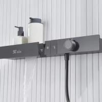 China Round Head Shower Faucet Set with Exposed Feature With Slide Bar Function Hot Cold Water for sale