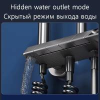 China Grey Rainfall Shower System Bathroom LED Digital Faucet Set with Stainless Steel for sale