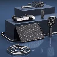 China Grey Rainfall Shower System Bathroom LED Digital Faucet Set with Stainless Steel for sale