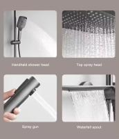 China Single Handle Shower Set LZ-Hwa.Vic Grey Rainfall Shower System with Metered Faucets for sale