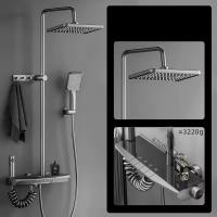 China Wall Mounted Anodized Aluminium Alloy Rainfall Shower Set for Customized Hotel Bathroom for sale