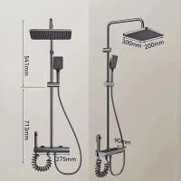 China Wall Mounted Anodized Aluminium Alloy Rainfall Shower Set for Customized Hotel Bathroom for sale