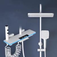 China LZ-Hwa.Con LED Digital Shower System Square RainFall Shower Head for Modern Bathroom Designs for sale