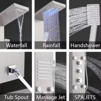 China Square Shower Head Wall Mounted Chrome Shower Panel with Hand Sprayer in Modern Design for sale