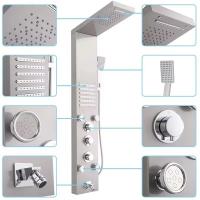 China LZ Hwa.Vic Stainless Steel Waterfall Shower Panel System with Body Jets and LED Lights for sale
