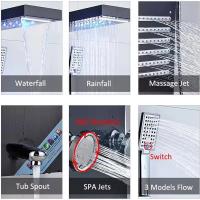 China LZ Hwa.Vic Stainless Steel Waterfall Shower Panel System with Body Jets and LED Lights for sale