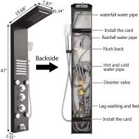 China Stainless Steel Shower Panel Wall Mounted Waterfall Shower Column Set with LED System for sale
