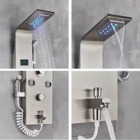 China Square Design LED Thermo Shower Panel LZ Hwa.Vic Bathroom Wall Mounted Multi Functional for sale