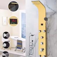 China Upgrade Your Bathroom with LZ Hwa.Vic Wall-Mounted LED Shower Panel and Massage Jets for sale