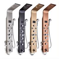 China Upgrade Your Bathroom with LZ Hwa.Vic Wall-Mounted LED Shower Panel and Massage Jets for sale