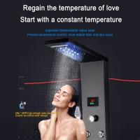 China Bathroom Wash LZ Hwa.Vic Shower Panel with Waterfall and Shower Massage Thermostatic for sale