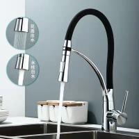 China Lizhen-Hwa.Con 2024 Brass Kitchen Faucet Single Hole Pull Out Hot and Cold Mixer Tap for sale