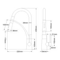 China Lizhen-Hwa.Con 2024 Brass Kitchen Faucet Single Hole Pull Out Hot and Cold Mixer Tap for sale