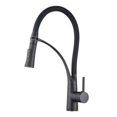 China Contemporary Brass Construction Spring Loaded Modern Square Kitchen Long Water Faucet for sale