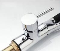 China Contemporary Brass Construction Spring Loaded Modern Square Kitchen Long Water Faucet for sale