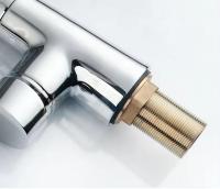 China Contemporary Brass Construction Spring Loaded Modern Square Kitchen Long Water Faucet for sale