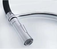 China Contemporary Brass Construction Spring Loaded Modern Square Kitchen Long Water Faucet for sale