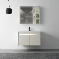 China Aluminum Modern Bathroom Floating Vanity Set with Customized Size Washbasin Cabinet for sale
