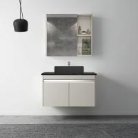 China Aluminum Modern Bathroom Floating Vanity Set with Customized Size Washbasin Cabinet for sale