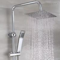 China Thermostatic Mixer Shower Bathroom Chrome Plated Stainless Steel Wall Mount Faucets Taps for sale