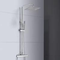 China Exposed Shower Faucet without Slide Bar Wall Mounted Brass Tap and Rainfall Shower Set for sale