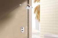 China Bathroom Thermostatic Concealed Shower Set with Brushed Nickel Shower Mixer for sale