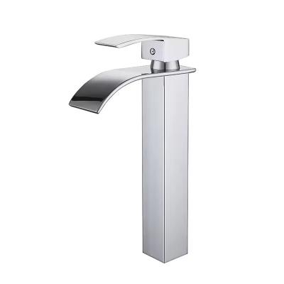 China Lizhen High Black Bathroom Water Tap Waterfall Single Wash Basin Sink with CLASSIC Style for sale