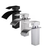 China Lizhen High Black Bathroom Water Tap Waterfall Single Wash Basin Sink with CLASSIC Style for sale