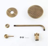 China Modern Design Style Bathroom Shower Set Antique Brass Wall Mount Shower Faucet Combo Trim Kit for sale