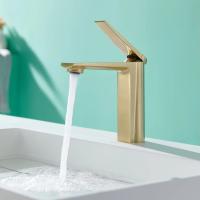 China Ceramic Valve Core Single Handle Brass Basin Faucet for Modern Design Hotel Bathroom for sale