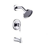 China Brass Valve with Diverter Tub Spout Complete Bath and Shower Faucet Set for sale