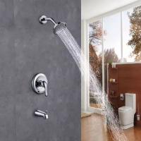 China Brass Valve with Diverter Tub Spout Complete Bath and Shower Faucet Set for sale