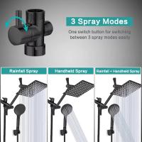China 10 12 Inch High Pressure Rain Shower Head Combo with Adjustable Extension Arm and Handheld for sale