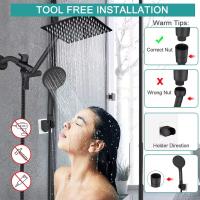 China 10 12 Inch High Pressure Rain Shower Head Combo with Adjustable Extension Arm and Handheld for sale