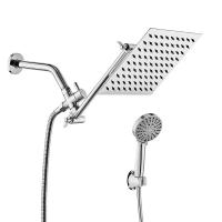 China LZ-Hwa.Con Square Stainless Steel Shower Head Combo 8 Inch With Adjustable Extension Arm for sale