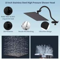 China Wall Mount Rainfall Shower Set with Handheld Shower Head Combo and Matte Black Finish for sale