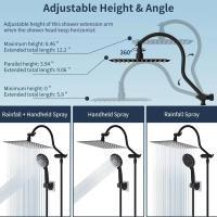 China Wall Mount Rainfall Shower Set with Handheld Shower Head Combo and Matte Black Finish for sale