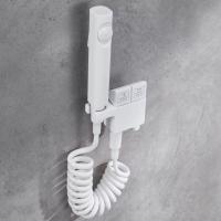 China Handheld Bidet Spray Brass Shattaf Sprayer ABS 1.5m Shower Spring Hose Popular Household Shower Head Set for sale