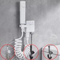 China Handheld Bidet Spray Brass Shattaf Sprayer ABS 1.5m Shower Spring Hose Popular Household Shower Head Set for sale