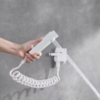 China Handheld Bidet Spray Brass Shattaf Sprayer ABS 1.5m Shower Spring Hose Popular Household Shower Head Set for sale